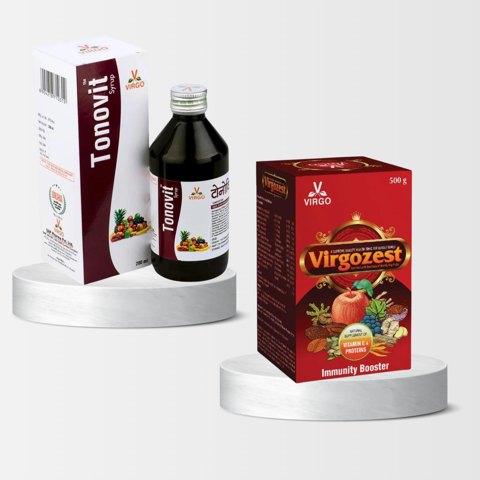 Tonovit Syrup 200 ml + Virgozest 500 g – Virgo UAP Pharma